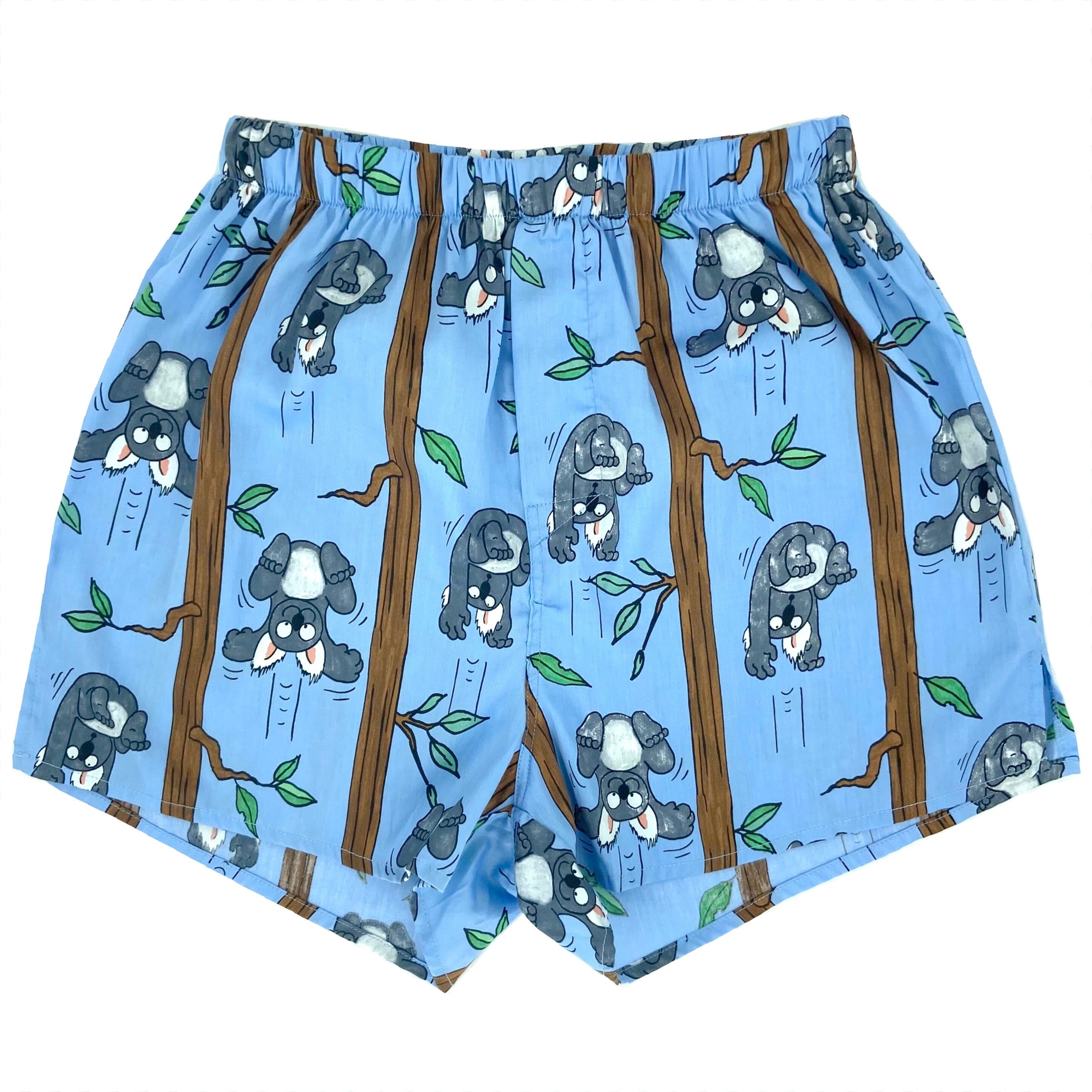 Men's Light Blue Koala Bear Patterned Novelty Boxer Shorts Underwear