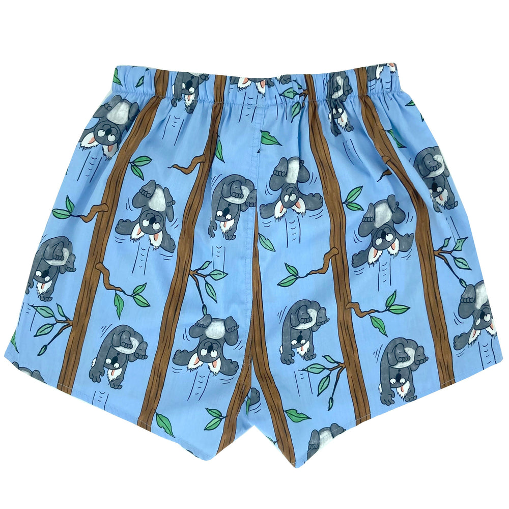 Men's Light Blue Koala Bear Patterned Novelty Boxer Shorts Underwear