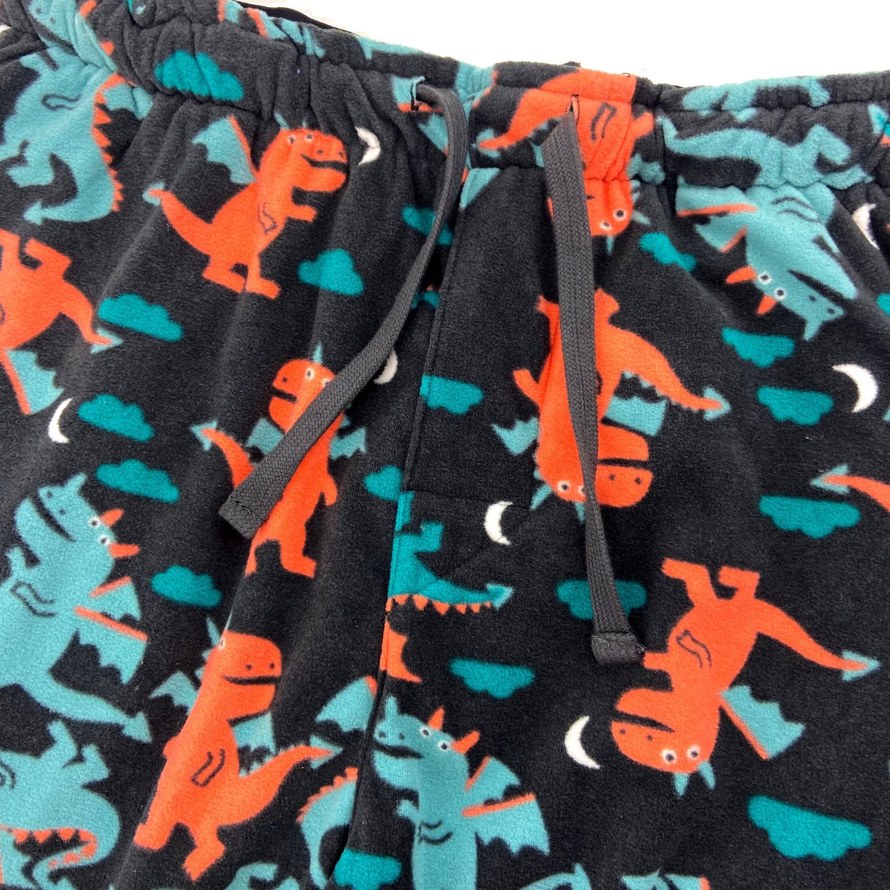 Men's Cartoon Mythical Dragon Patterned Fleece Pajama Pant Bottoms