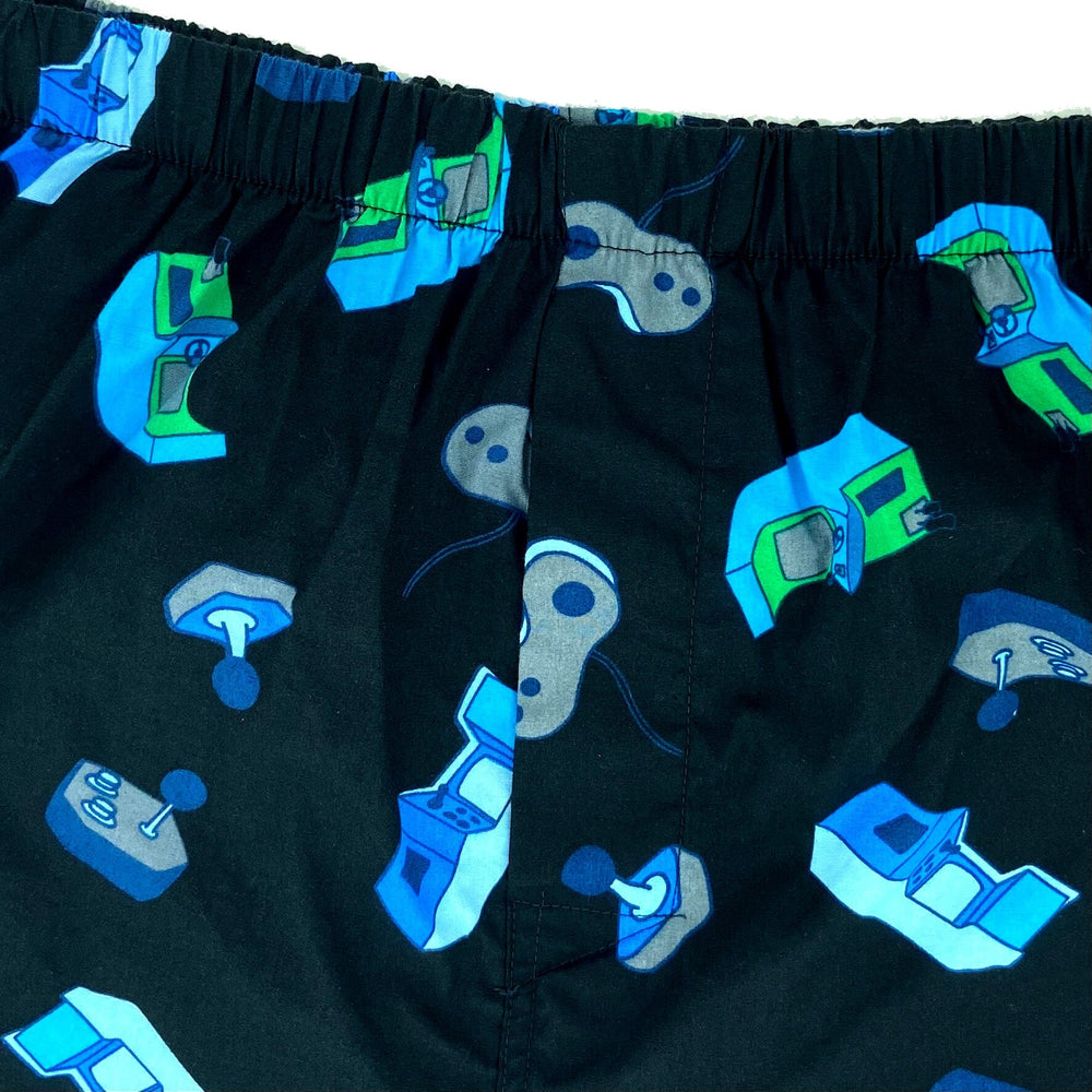 Men's Retro Arcade Themed Joystick Novelty Print Cotton Boxer Shorts
